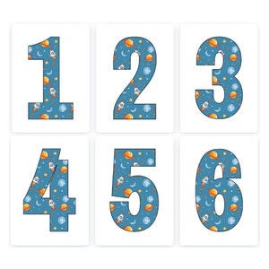 Printable Space Themed Alphabet Letters & Numbers for Party Decorations ...
