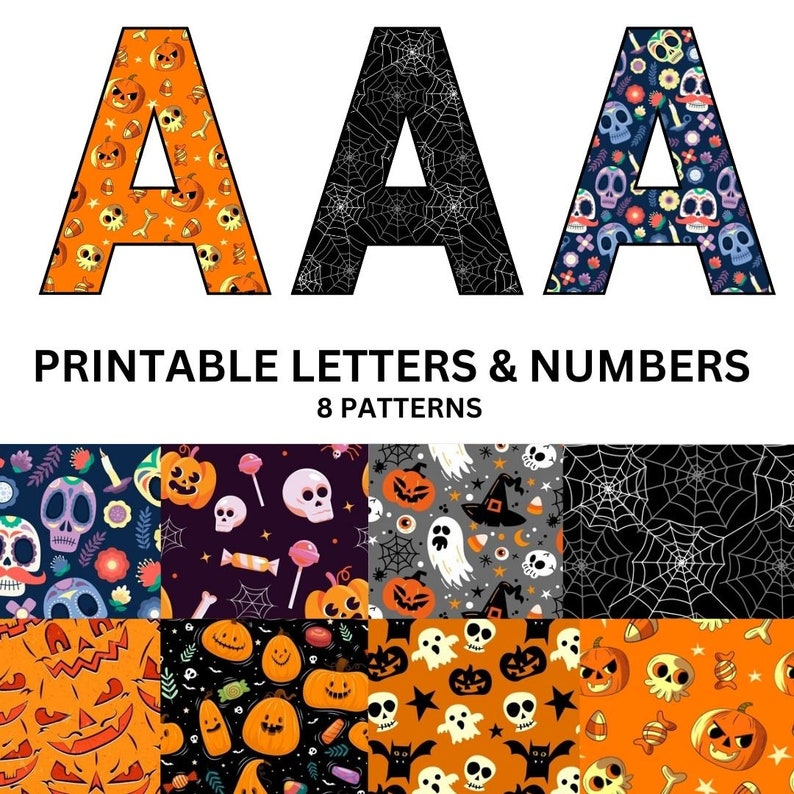 Printable Halloween Decoration | Alphabet Letters & Numbers | Party ...