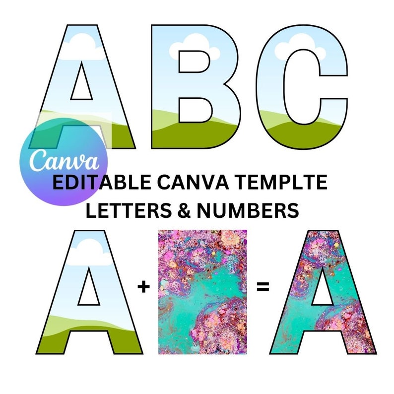 Canva Alphabet and Numbers Frame Template | Editable Canva Template ...