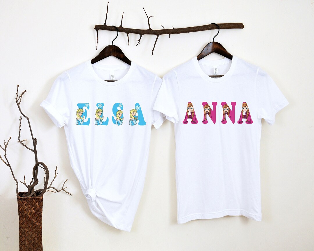 Custom Elsa Anna Font Tee, Disney Princess Elsa T-shirt, Frozen Elsa ...