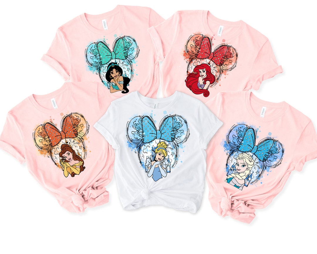 Custom Princess Shirt, Disney Princess Watercolor Shirt, Birthday Girl ...