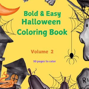 Bold & Easy Halloween Coloring Book Volume 2 - Etsy