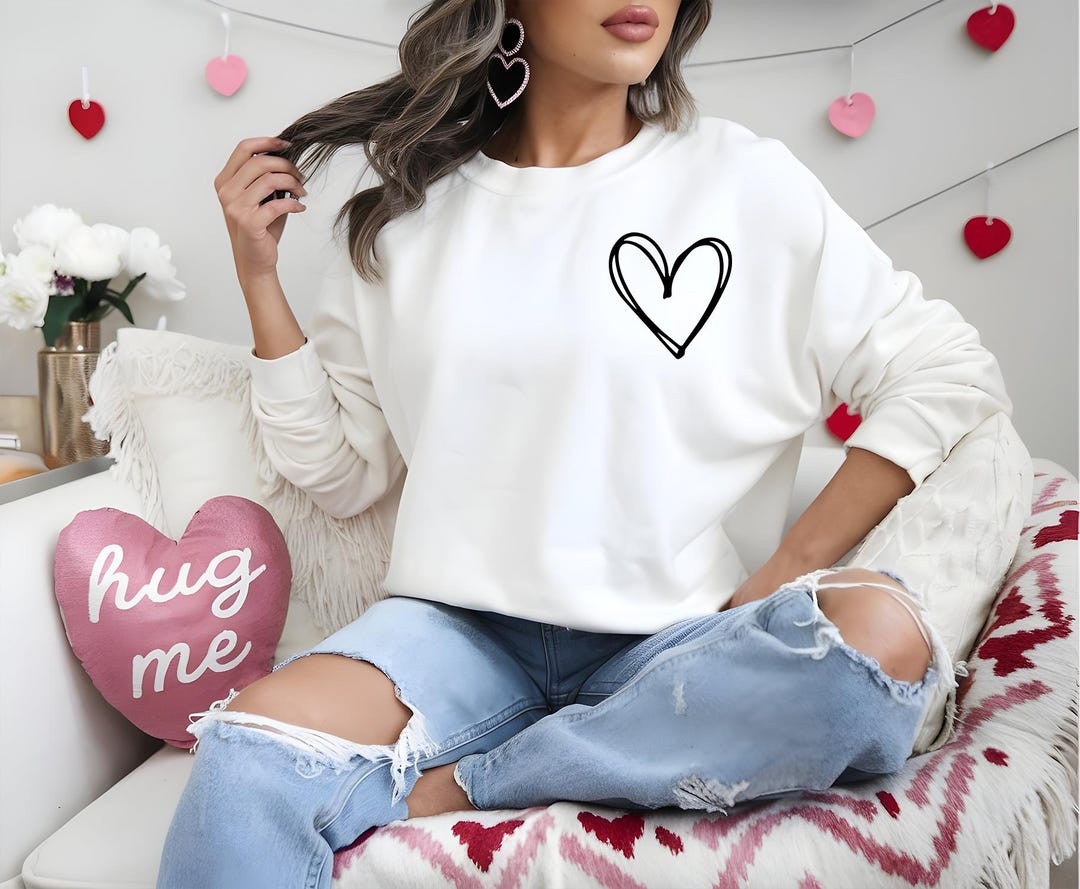 Valentines Heart Sweatshirts, Valentines Day Sweater for Womens ...