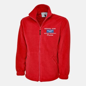 Personalised Embroidered Medical Fleece Jacket, Hospital/department ...