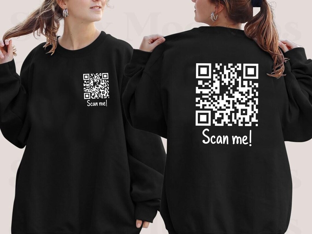 Custom QR Code Sweatshirt, Personalised Hidden Message Printed Crewneck ...