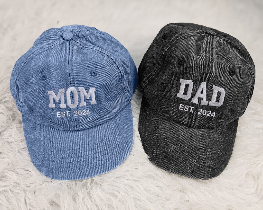 Custom Embroidered Dad Hats, Vintage Est Date Dad Caps, Personalized ...