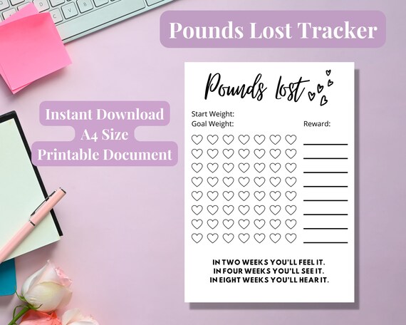 Pounds Lost Chart Weight Loss Tracker Weight Loss Chart - Etsy