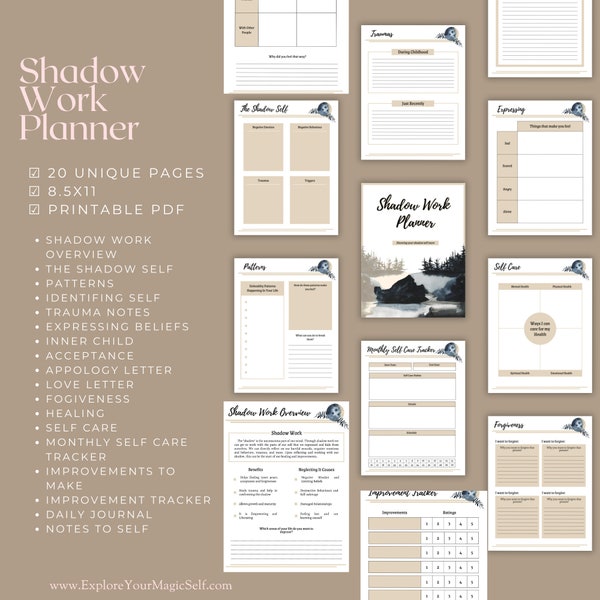 Shadow Work Worksheets - Etsy