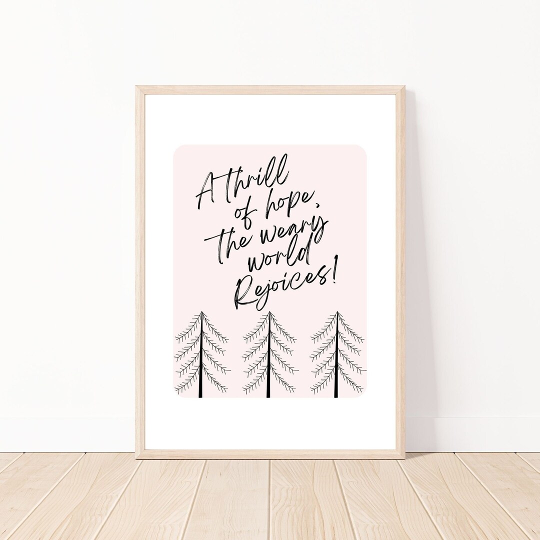 A Thrill of Hope, Christmas Print, Pinkmas Wall Art 2 Print Choices ...