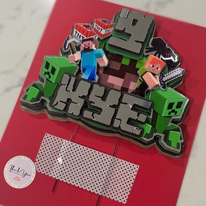 Minecraft 3D Cake Shaker LED LIGHT Topper - Etsy
