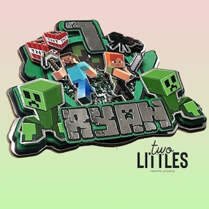 Minecraft 3D Cake Shaker LED LIGHT Topper - Etsy