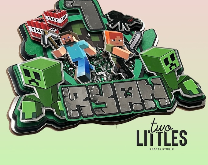 Minecraft 3D Cake Shaker LED LIGHT Topper - Etsy