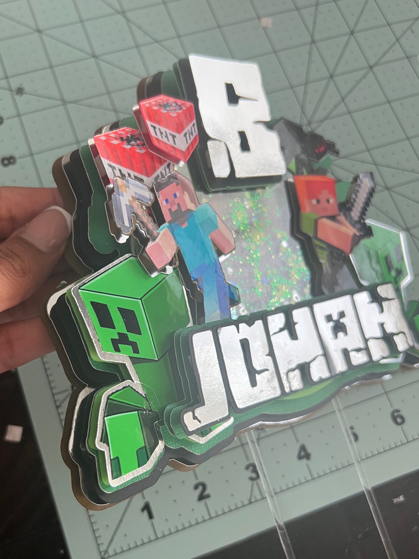 Minecraft 3D Cake Shaker LED LIGHT Topper - Etsy