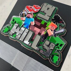 Minecraft 3D Cake Shaker LED LIGHT Topper - Etsy