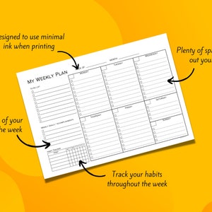 Printable Weekly Planner Habit Tracker To-do List Goal - Etsy Canada