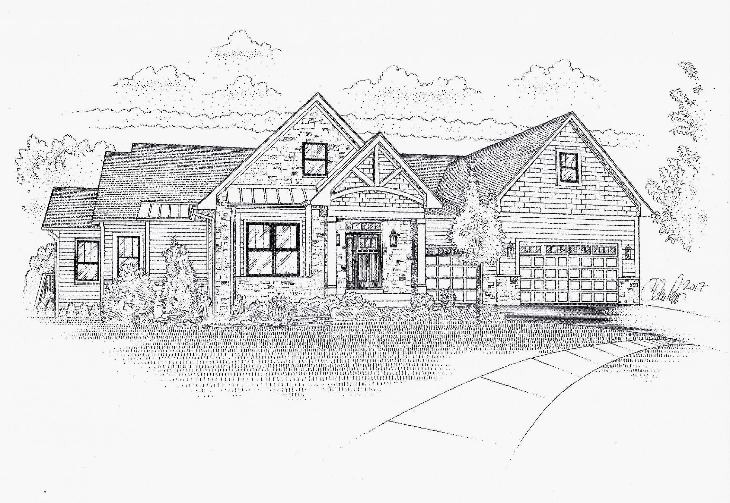 Custom Hand Drawn House Portrait. Pen and Ink - Etsy