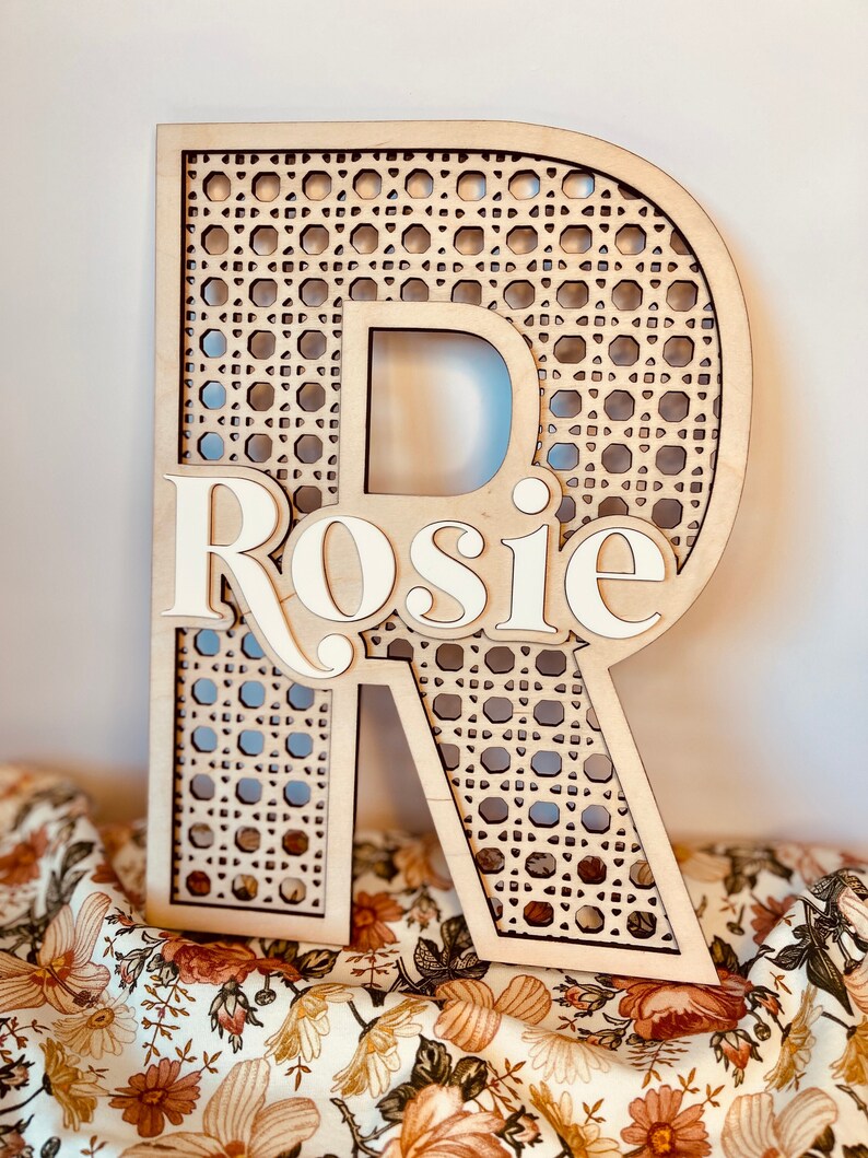 Rattan Wicker Wooden Wall Letter Personalised Bedroom Nursery - Etsy UK