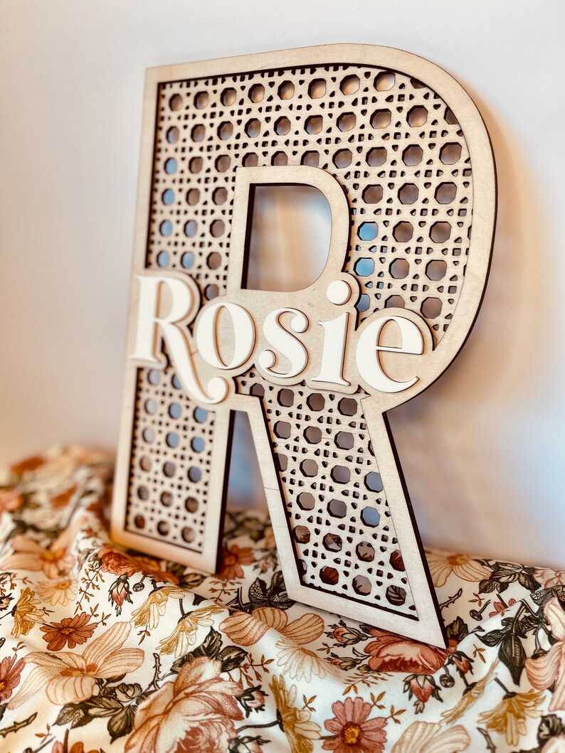 Rattan Wicker Wooden Wall Letter Personalised Bedroom Nursery - Etsy UK