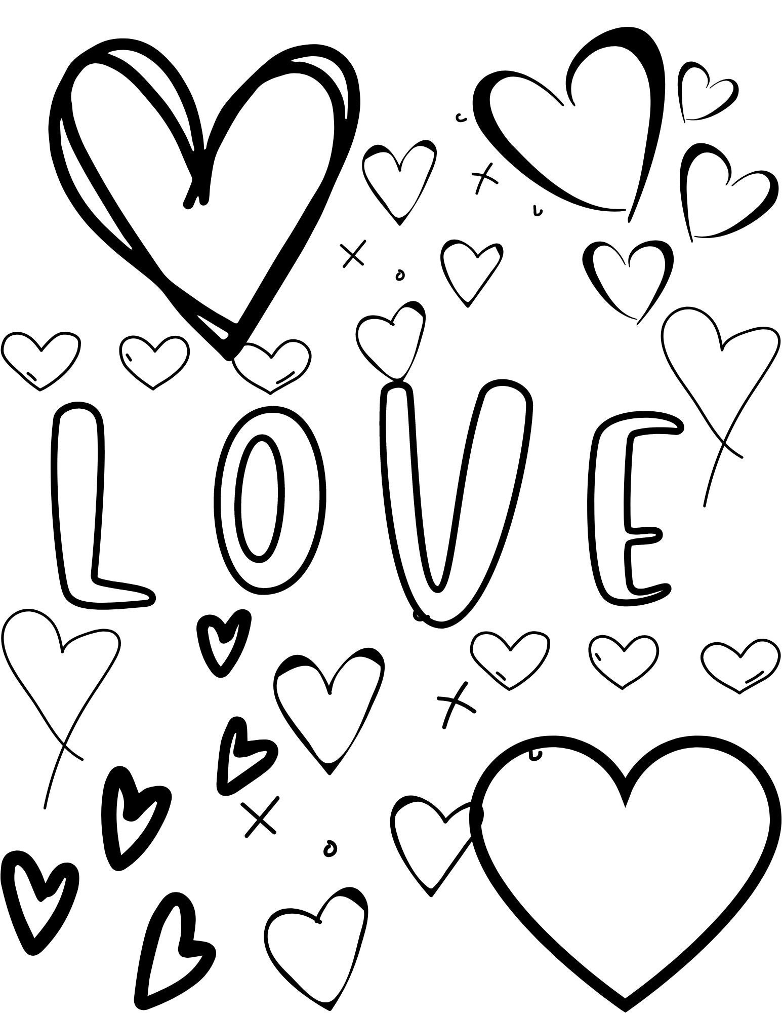 LOVE Valentines Day Coloring Page Printable Coloring Page - Etsy