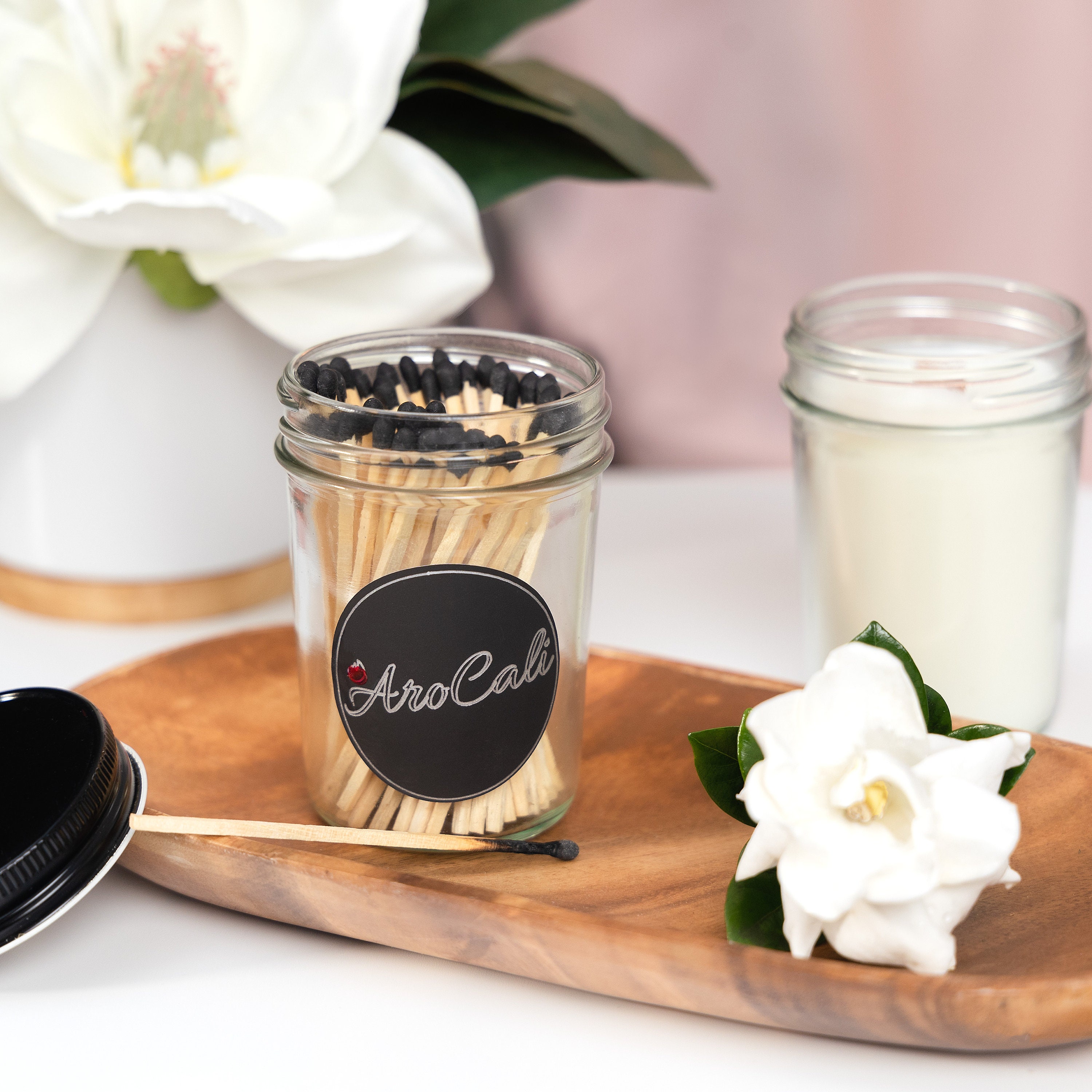 Safety Matches in a Jar for Candle and Fireplace Black Tip Matchstick 4 ...