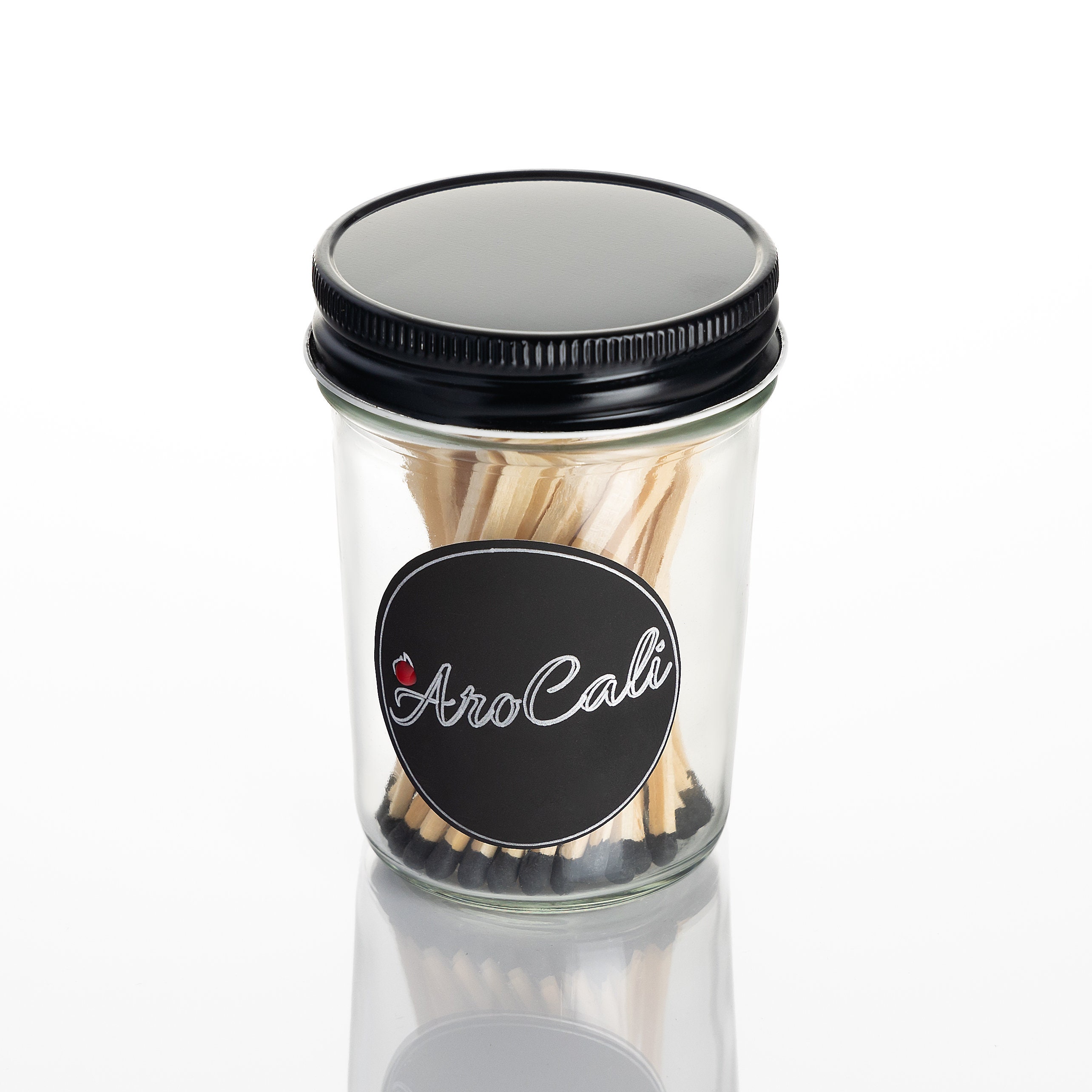 Safety Matches in a Jar for Candle and Fireplace Black Tip Matchstick 4 ...