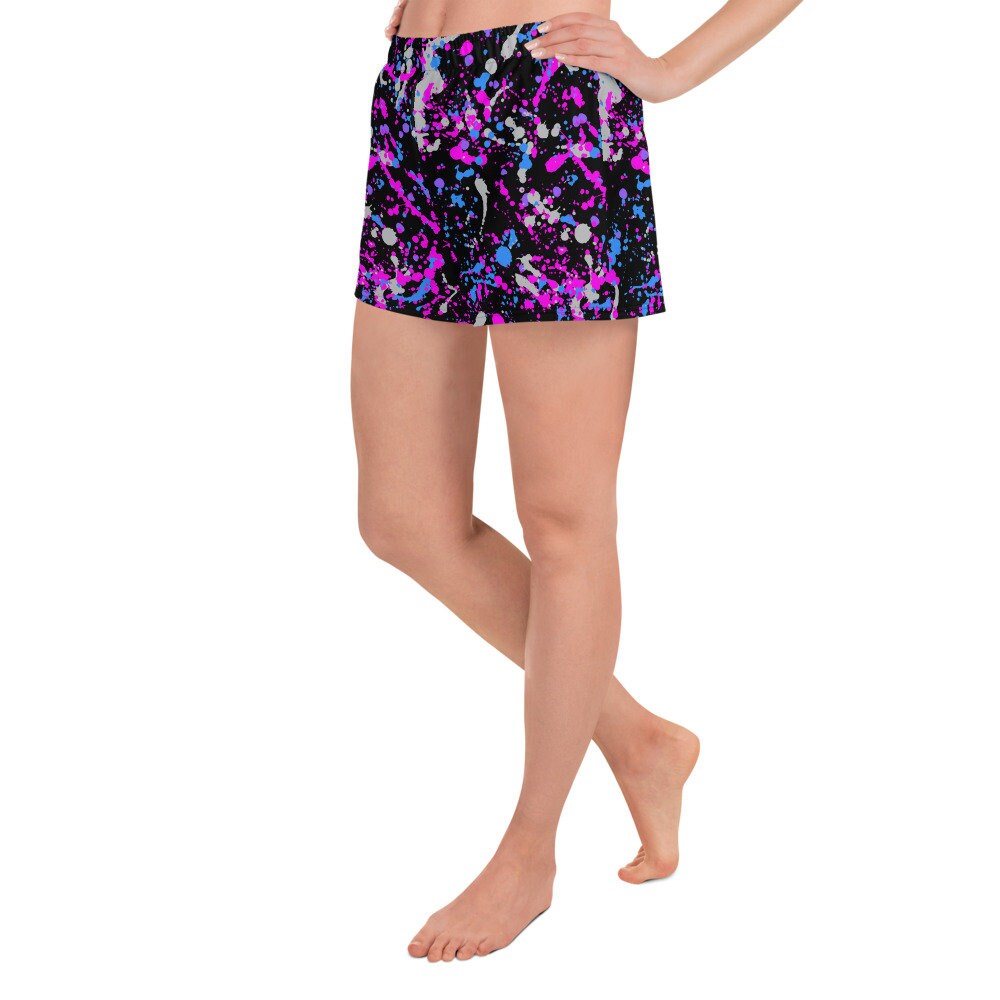 Women’s Paint Splatter Dark Shorts - Etsy
