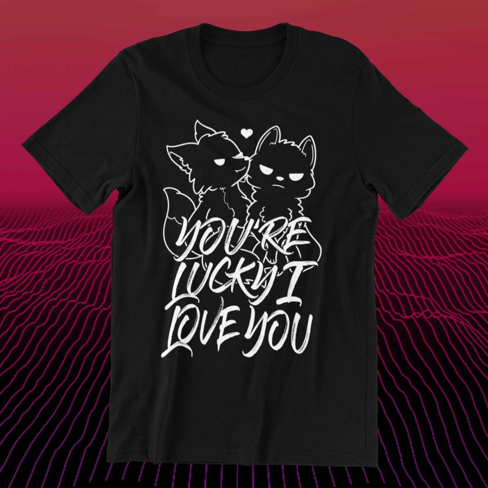 Emo, Goth, Aesthetic, Youre Lucky ILY: Love Shirt, Streetwear, Black ...
