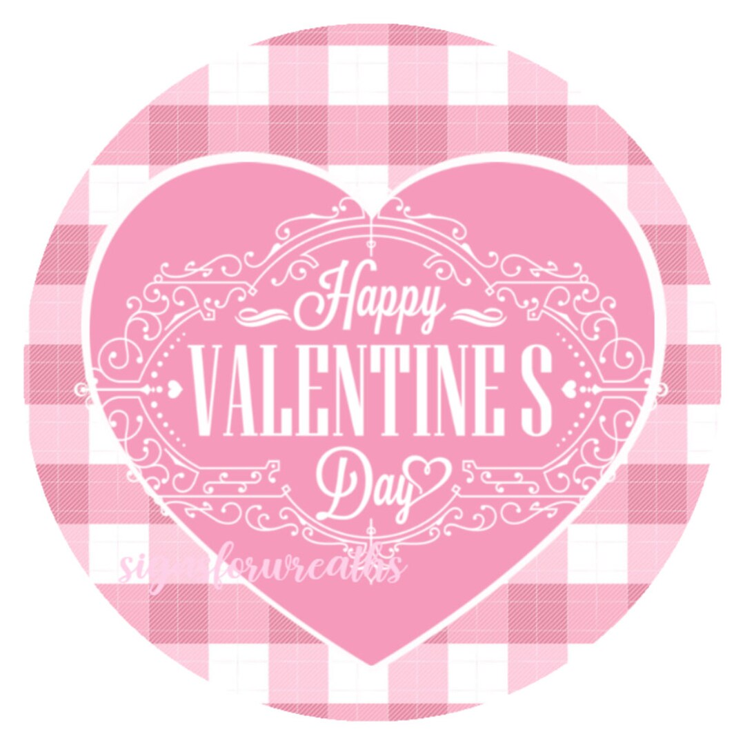 Happy Valentine's Day Sign, Metal Wreath Sign, Pink Heart Sign - Etsy