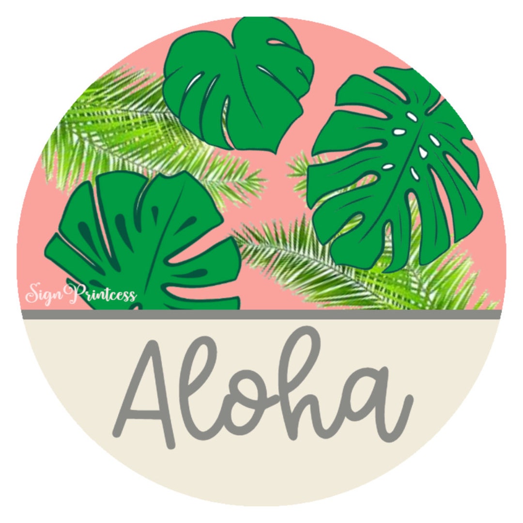 Aloha Sign, Welcome Sign, Sign, Metal Wreath Sign, Aloha Welcome Sign ...