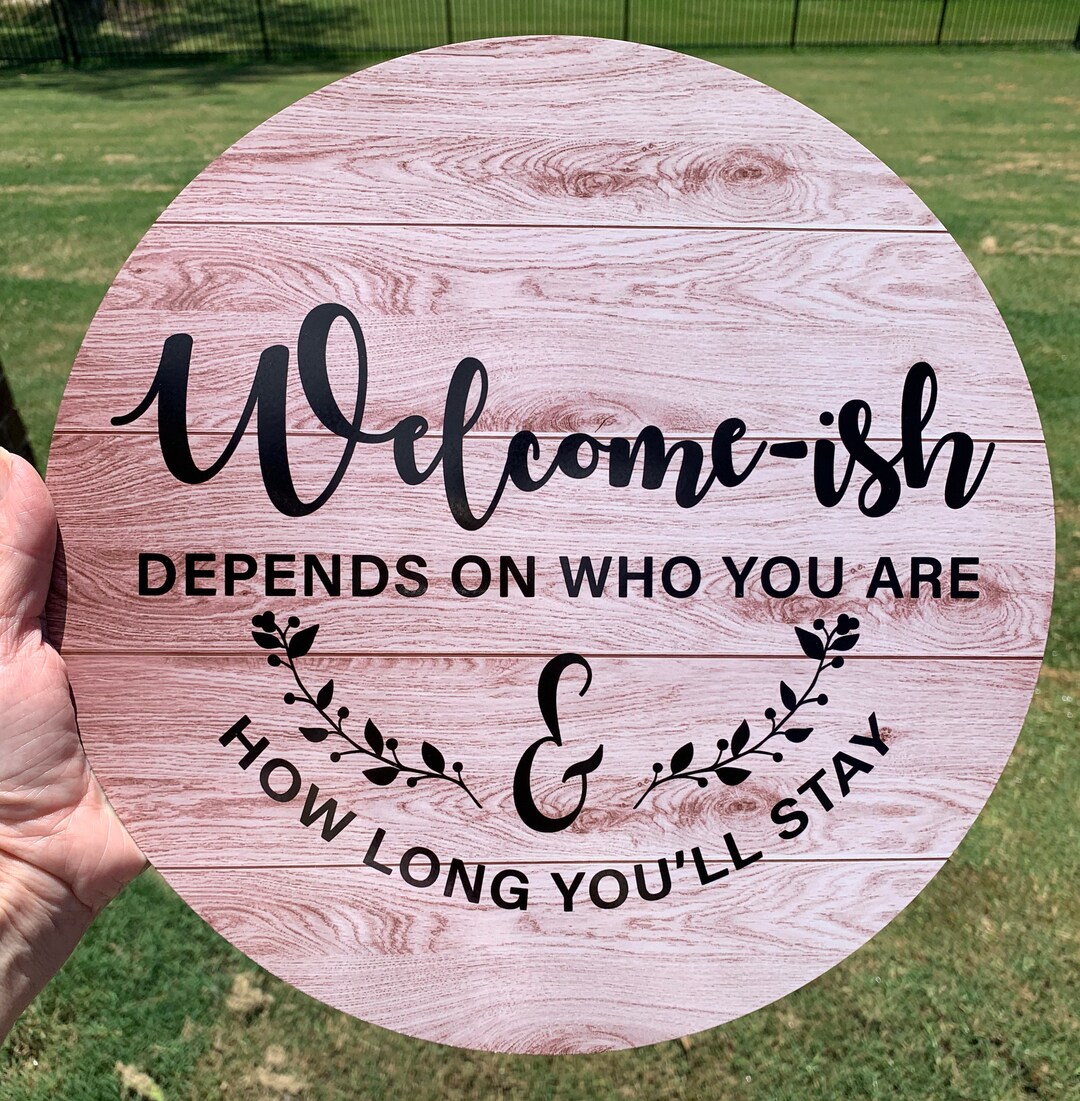 Welcome-ish Sign, Metal Wreath Sign, Welcome Sign - Etsy