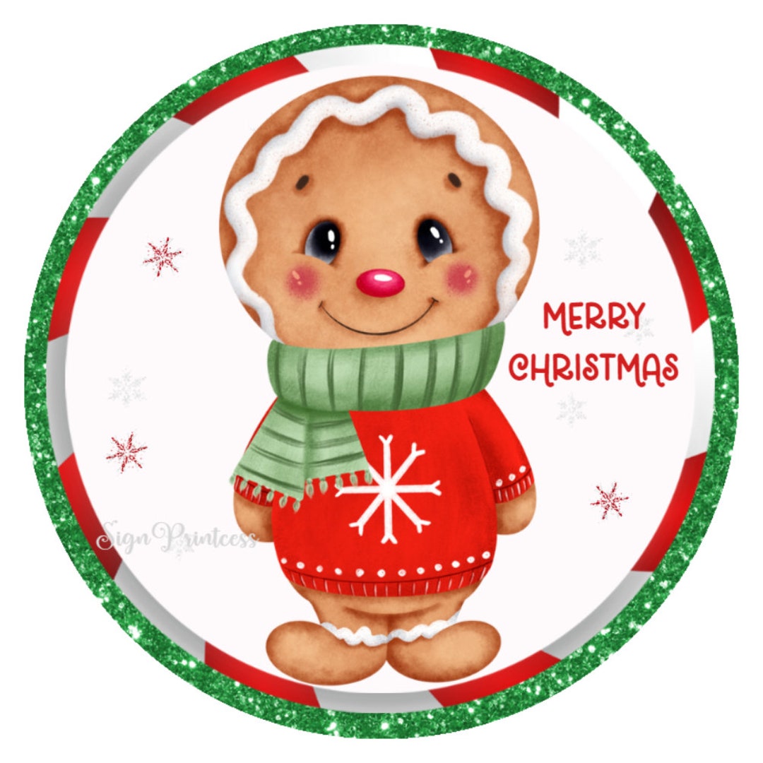 Gingerbread Boy Sign, Gingerbread Sign, Christmas Wreath Sign ...