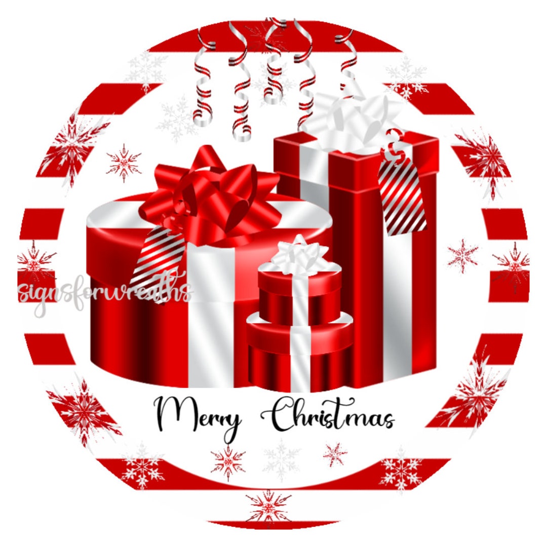 Christmas Presents Sign, Metal Wreath Sign, Christmas Sign for Wreaths ...