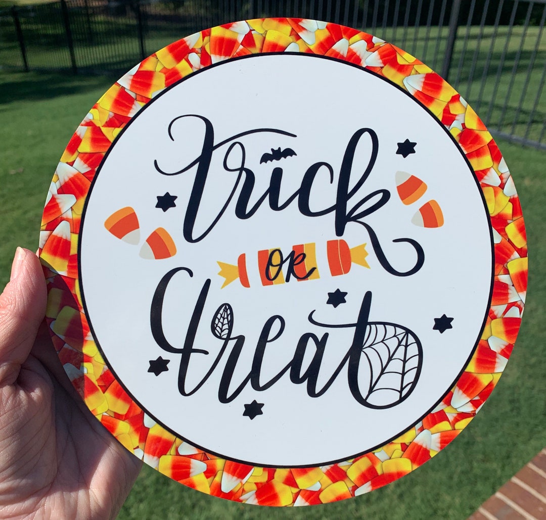 Candy Corn Sign, Trick or Treat Sign, Happy Halloween Sign, Halloween ...