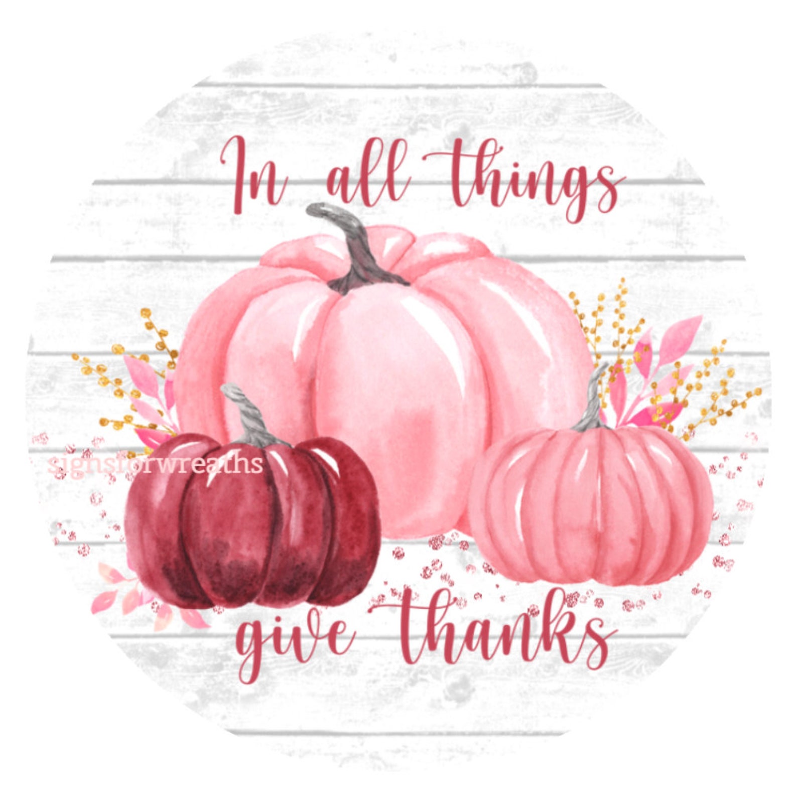 Pink Pumpkin Sign Pumpkin Sign Metal Wreath Sign - Etsy