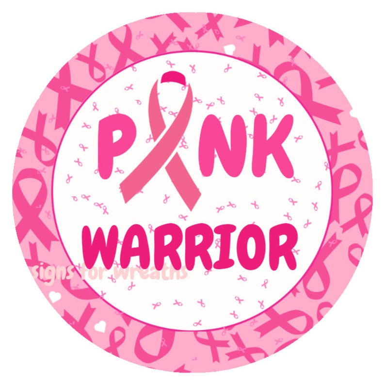 Breast Cancer Awareness Sign, Stronger Than Cancer Sign, Metal Wreath ...