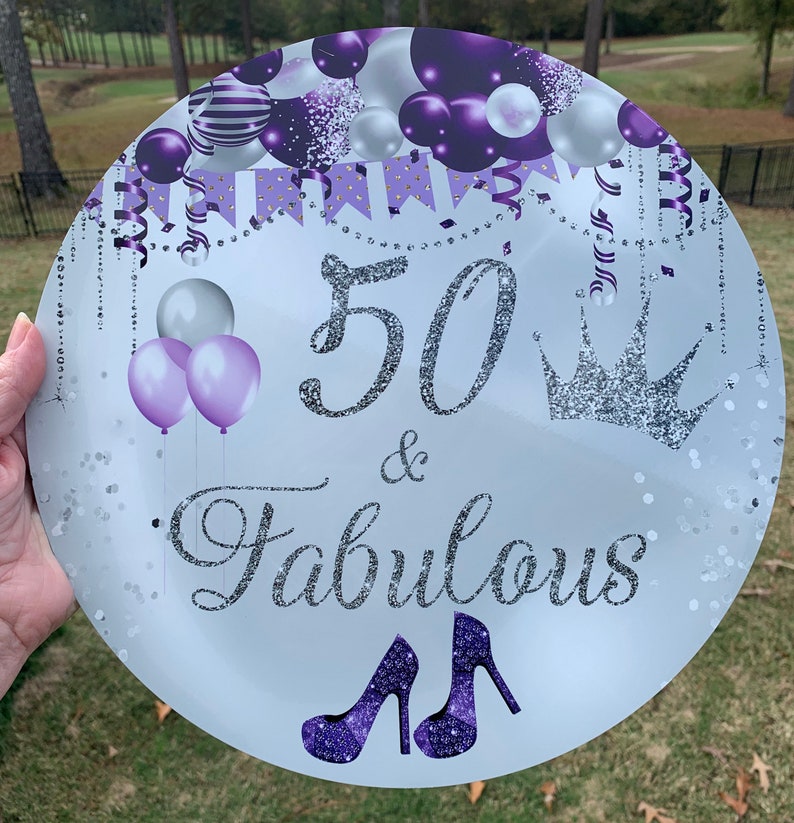 50 and Fabulous Sign Metal Wreath Sign - Etsy