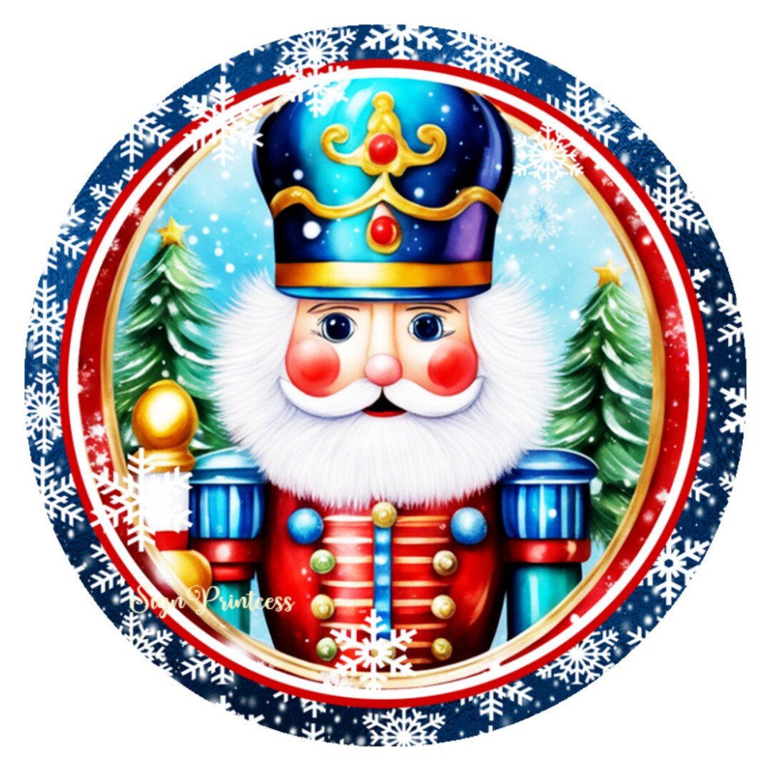 Nutcracker Sign, Nutcracker Faux 3D Sign, Metal Wreath Sign, Nutcracker ...