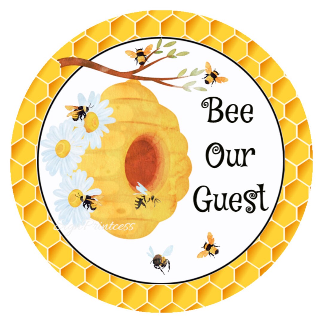 Bee Our Guest Sign, Bee Welcome Sign, Metal Wreath Sign, Home Sweet ...