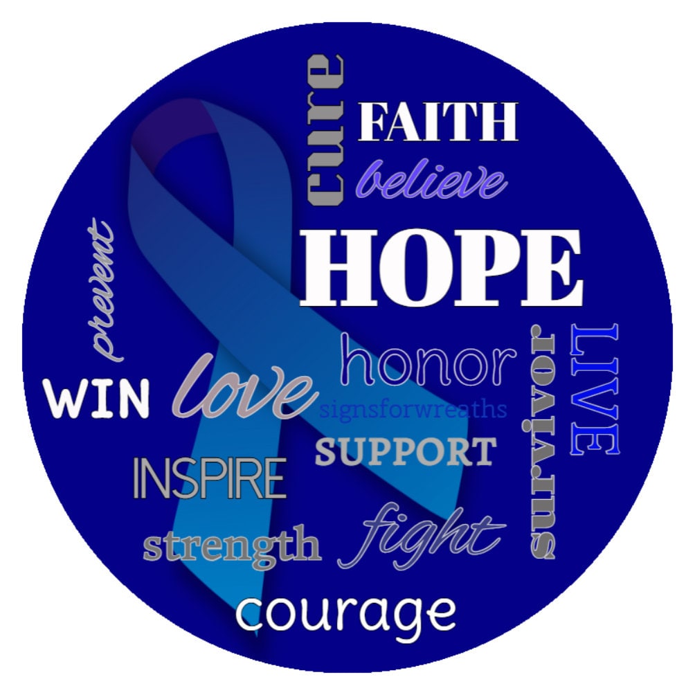 Colon Cancer Awareness Sign Cancer Sign Metal Wreath Sign - Etsy