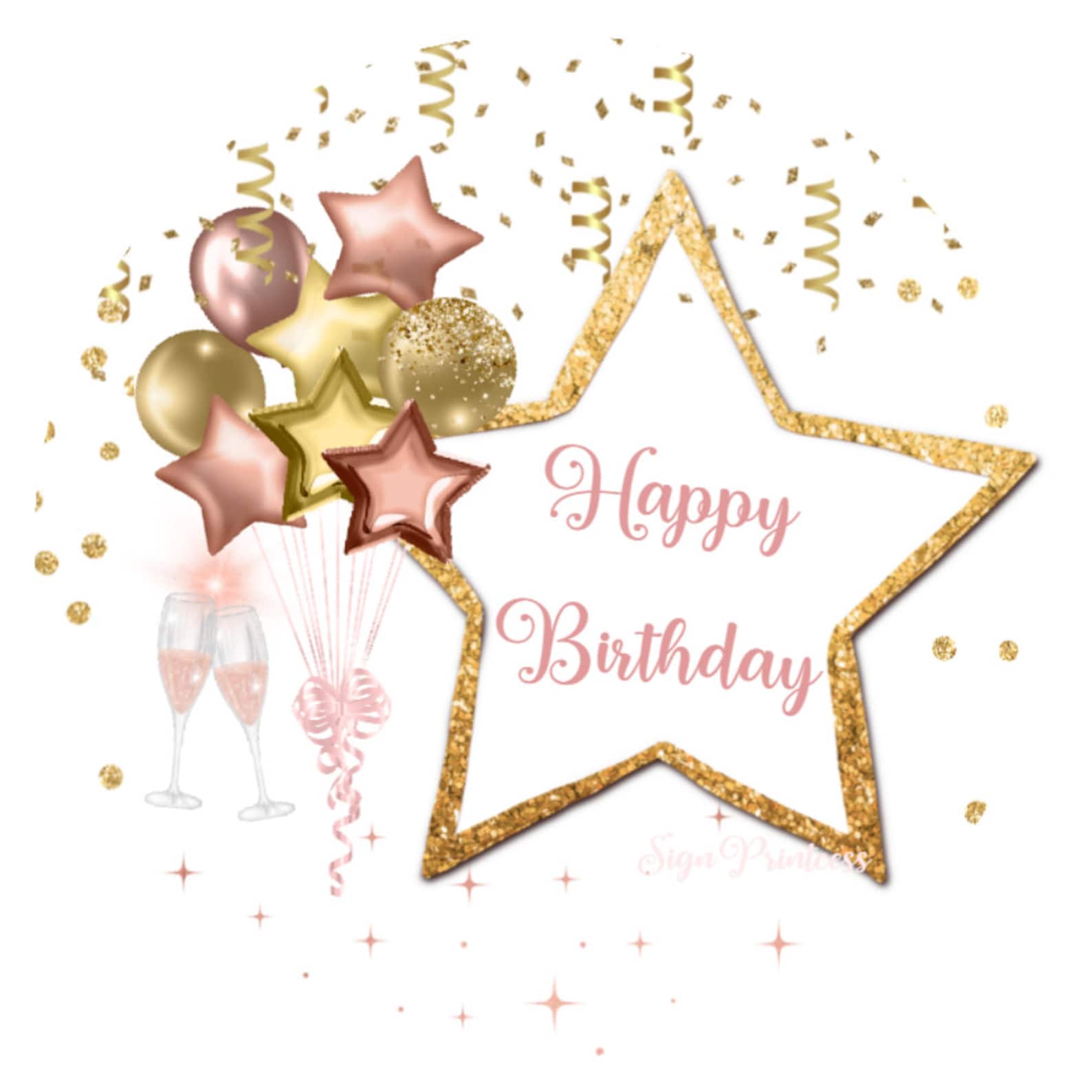 Happy Birthday Sign, Metal Wreath Sign, Rose Gold Birthday Sign - Etsy