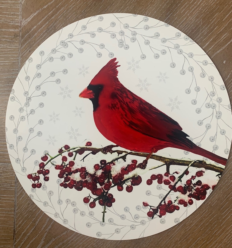 Cardinal Sign Metal Wreath Sign Christmas Sign for Wreaths - Etsy