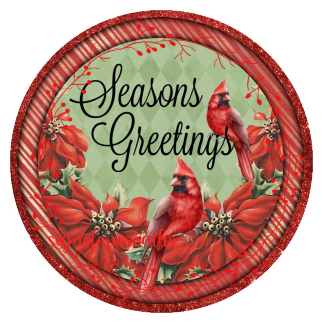 Cardinal Sign Metal Wreath Sign Christmas Sign for Wreaths - Etsy