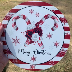 Candy Cane Sign Metal Wreath Sign Christmas Sign for - Etsy
