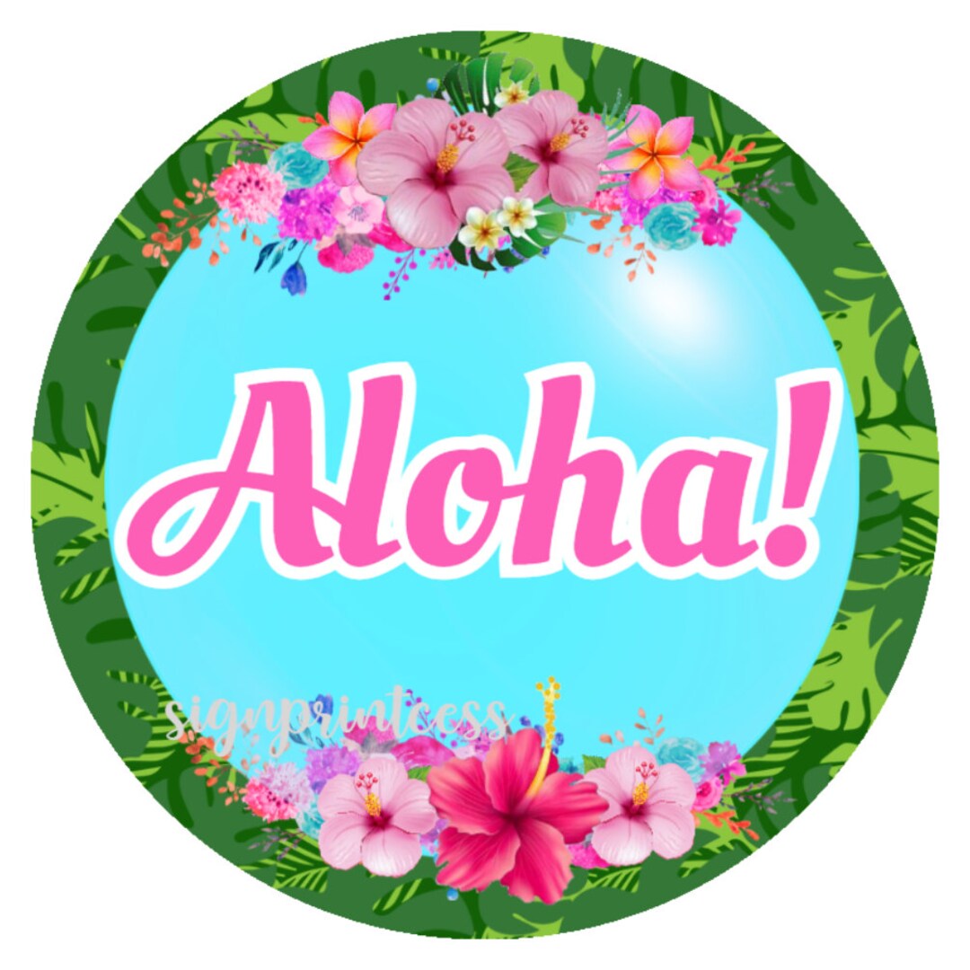 Aloha Sign, Welcome Sign, Sign, Metal Wreath Sign, Aloha Welcome Sign ...