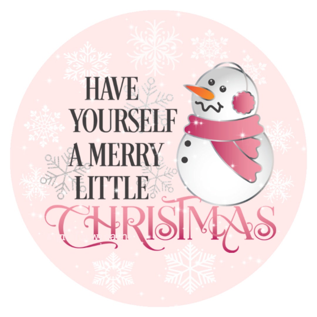 Pink Christmas Sign, Pink Snowman Sign, Christmas Wreath Sign, Metal ...
