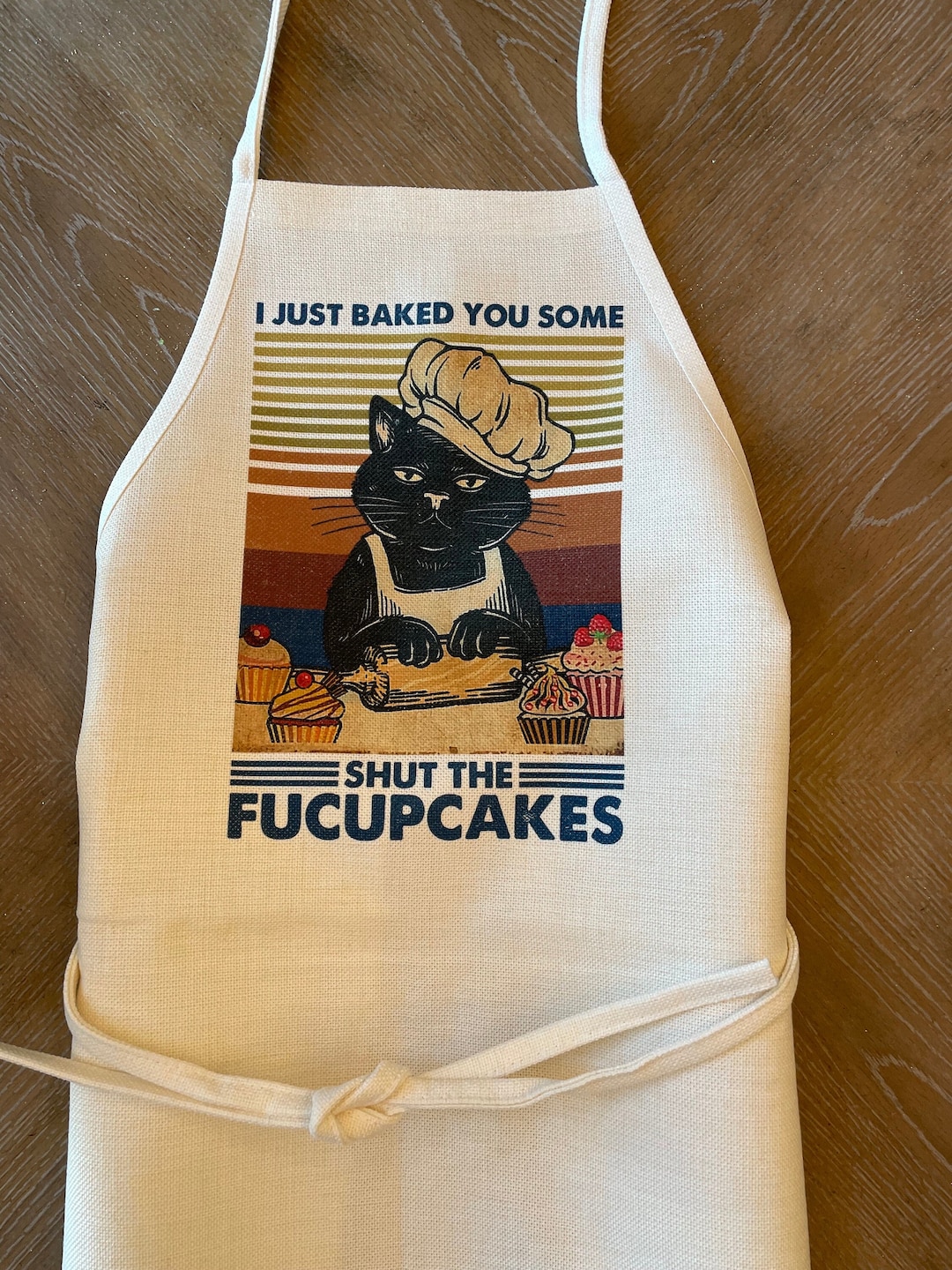I Baked You Some Shut the Fucupcakes Apron, Funny Apron Gift, Funny Cat ...