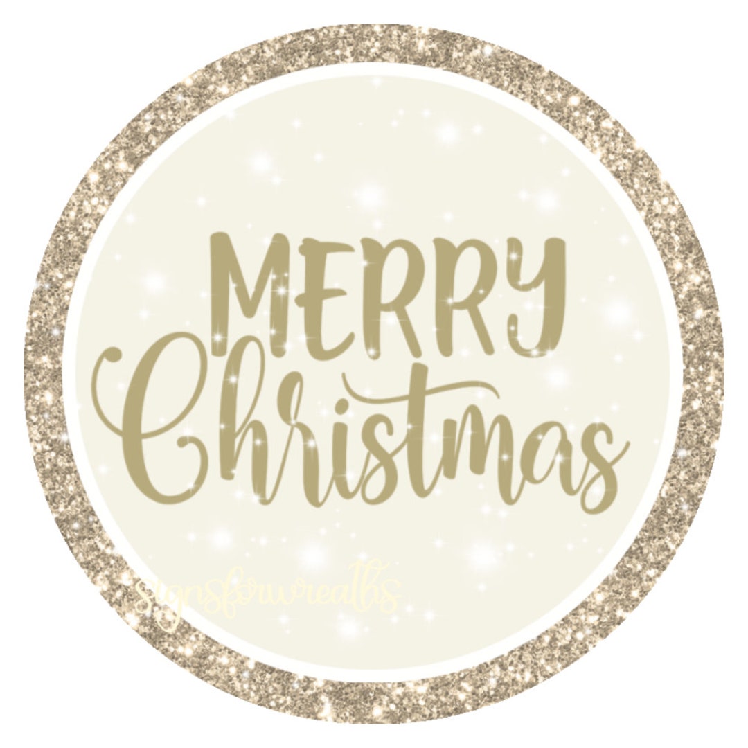 Merry Christmas Sign, Christmas Wreath Sign, Gold Christmas Sign, Metal ...