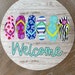 Flip Flop Sign, Welcome Sign, Sign, Metal Wreath Sign, Flip Flop ...