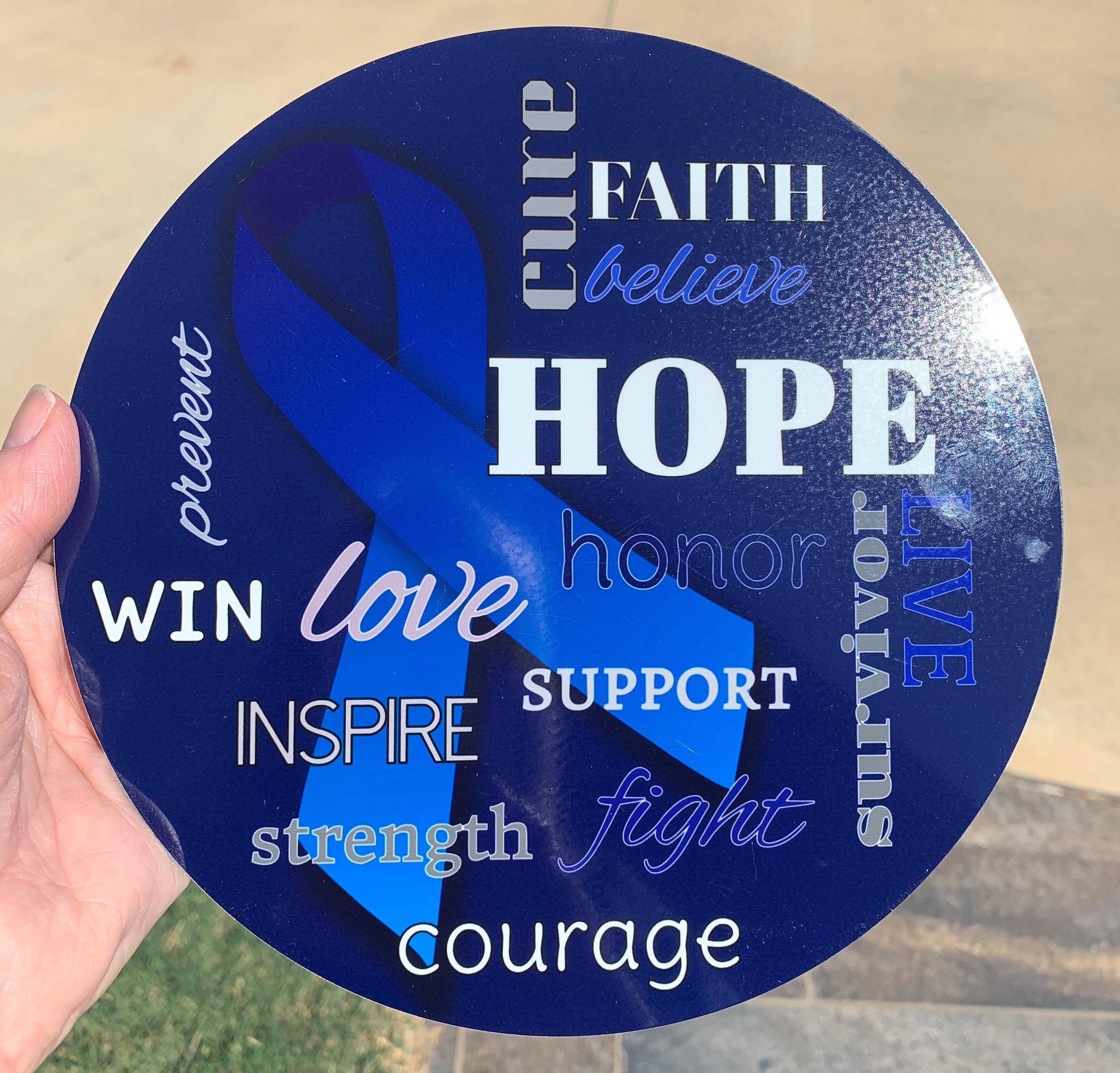 Colon Cancer Awareness Sign Cancer Sign Metal Wreath Sign - Etsy