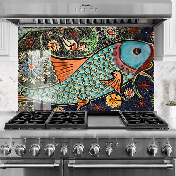 Tempered Glass Backsplash Behind Stove - Etsy